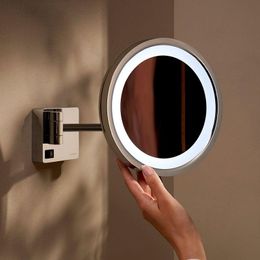 Hansgrohe AddStoris Kosmetikspiegel, mit Beleuchtung, Vergr&ouml;&szlig;erung 3-fach, 41790000,