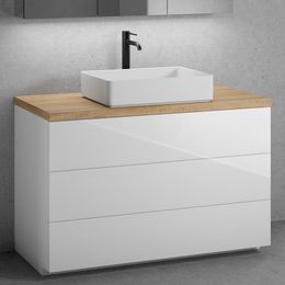neoro n50 Unterschrank B: 120 cm mit 3 Ausz&uuml;gen, Waschtisch B: 58 cm wei&szlig; matt,, BN0065WM+BN0454WH+BN0404W1,