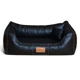 tierlando MADDOX KOMFORT Hundebett Hundesofa Kunstleder S - XXL schwarz 1 m, 25 cm, 75 cm