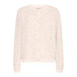 Strickjacke Fransa "Strickjacke FRELVIRA", Damen, Gr. M, beige (limestone melange), Obermaterial: 51% Polyacryl PAN. 34% Polyester PES. 10% Wolle mw. 5% Elasthan EL., Strickjacken Strickjacke
