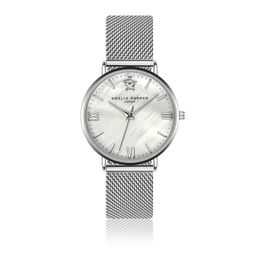 Quarzuhr AMELIA PARKER "AG2-B018S", silber, Armbanduhren, Damen, Quarzuhr