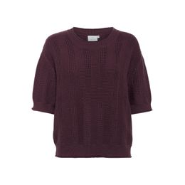 Strickpullover Kaffe "Strickpullover KAwhitney", Damen, Gr. XS, braun (fudge), Obermaterial: 50% Baumwolle CO. 50% Polyacryl PAN., Pullover Strickpullover