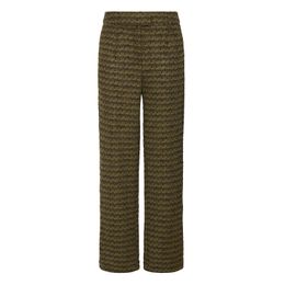 Stoffhose Ichi "Casual Hose IHKATE", Damen, Gr. L, N-Gr, braun (mayfly stripe jacquard), Obermaterial: 80% Polyester PES. 18% Baumwolle CO. 2% Elasthan EL., Hosen Stoffhose
