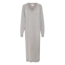 Midikleid Kaffe "Kleid KAregina", Damen, Gr. S, N-Gr, silber (grau silber metallic), Obermaterial: 70% Viskose CV. 20% Nylon NY. 10% Polyester PES., Kleider Midikleid