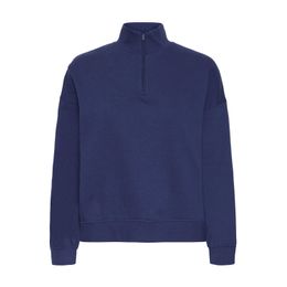 Strickpullover Ichi "Strickpullover IHKASANI", Damen, Gr. S, blau (patriot blau), Obermaterial: 98% Baumwolle CO. 2% Viskose CV., Pullover Strickpullover