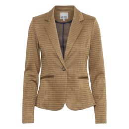 Blusenblazer Ichi "Blazer IHKATE", Damen, Gr. M, gelb (cathay spice), Obermaterial: 70% Polyester PES. 28% Viskose CV. 2% Elasthan EL., Blazer Blusenblazer