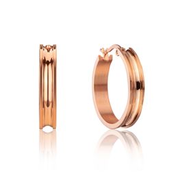 Ohrring-Set ISABELLA FORD "FE008R", rose gold, Ohrringe, Damen, 25mm diameter, Edelstahl