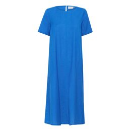 Midikleid Kaffe "Kleid KAbellis", Damen, Gr. 34, N-Gr, blau (turkish sea), Obermaterial: 85% Baumwolle CO. 15% Leinen LI., Kleider Midikleid