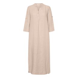 Midikleid Cream "Kleid CRBellis", Damen, Gr. L-XL, N-Gr, blau (crispy sand), Obermaterial: 100% Leinen LI., Kleider Midikleid