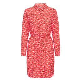 Midikleid Ichi "Kleid IHVIMSE", Damen, Gr. 38, N-Gr, rot (fiery rot), Obermaterial: 100% Viskose CV., Kleider Midikleid