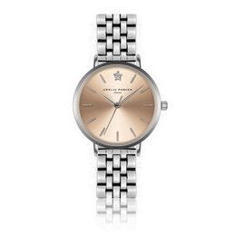 Quarzuhr AMELIA PARKER "AE3-B074S", silber, Armbanduhren, Damen, Quarzuhr