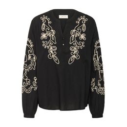 Langarmbluse Cream "Langarm-Bluse CRVia", Damen, Gr. 34, schwarz (pitch schwarz), Obermaterial: 100% Baumwolle CO., Blusen
