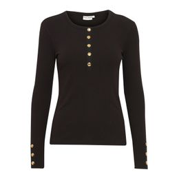 Longtop Pulz Jeans "Langarm-Shirt PZHAVANA", Damen, Gr. M, schwarz (schwarz beauty), Obermaterial: 92% Baumwolle CO. 8% Elasthan EL., Tops