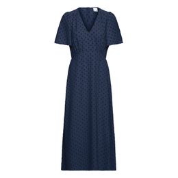 Midikleid Ichi "Casual IHZABBY", Damen, Gr. 36, N-Gr, blau (graphic dot total eclips w tot), Obermaterial: 100% Polyester PES., Kleider Midikleid