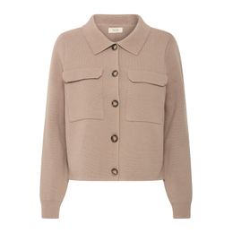Strickjacke Fransa "Strickjacke FRITA", Damen, Gr. XL, beige (desert taupe), Obermaterial: 50% Baumwolle CO. 50% Polyester PES., Strickjacken Strickjacke