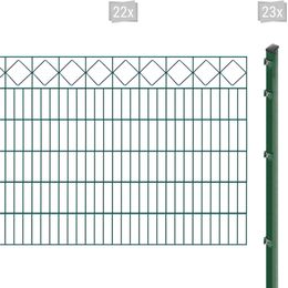 Doppelstabmattenzaun Arvotec "EXCLUSIVE 120 zum Einbetonieren "Karo" mit Zierleiste", gr&uuml;n (dunkelgr&uuml;n), H:120cm, Kunststoff, Stahl, Zaunelemente, Zaunh&ouml;he 120 cm, Zaunl&auml;nge 2 - 60 m