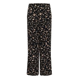 Stoffhose Kaffe "Hose BPisabella", Damen, Gr. 38, N-Gr, beige (nature, schwarz flower print), Obermaterial: 100% Viskose LENZING ECOVERO CV LenzEcov., Hosen Stoffhose