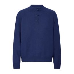 Strickpullover Ichi "Langarm IHDASILA", Damen, Gr. L, blau (patriot blau), Obermaterial: 54% Polyester PES. 23% Polyacryl PAN. 13% Nylon NY. 6% Wolle mw. 4% Elasthan EL., Pullover Strickpullover