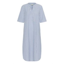 Midikleid Kaffe "Kleid BPmalena", Damen, Gr. XS, N-Gr, blau (ebbandflow meliert, chalk stripe), Obermaterial: 100% Baumwolle CO., Kleider Midikleid