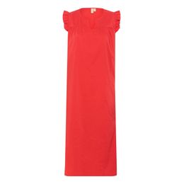 Midikleid Culture "Kleid CUberri", Damen, Gr. M, N-Gr, rot (fiery rot), Obermaterial: 65% Baumwolle CO. 33% Polyester PES. 2% Elasthan EL., Kleider Midikleid