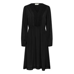 Midikleid Kaffe "Kleid KAfreia", Damen, Gr. 34, N-Gr, schwarz (schwarz deep cc), Obermaterial: 100% Viskose CV., Kleider Midikleid