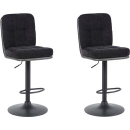 Barhocker Hela "VILA", schwarz (schwarz, vintage anthrazit), B:42,5cm H:102cm T:56cm, 100% Polyester, Hocker, Barhocker, 360 drehbar, h&ouml;henverstellbar, Materialkombi