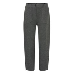 Stoffhose B.Young "Hose BYETONA", Damen, Gr. 38, N-Gr, grau (mid grau melange), Obermaterial: 70% Polyester PES. 27% Viskose CV. 3% Elasthan EL., Hosen Stoffhose