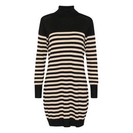 Midikleid Kaffe "Kleid KAastrid", Damen, Gr. XXL, N-Gr, schwarz (schwarz, feather gray meliert stripe), Obermaterial: 80% Viskose CV. 20% Nylon NY., Kleider Midikleid