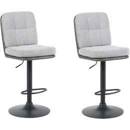 Barhocker Hela "VILA", grau (grau, vintage anthrazit), B:42,5cm H:102cm T:56cm, 100% Polyester, Hocker, Barhocker, 360 drehbar, h&ouml;henverstellbar, Materialkombi