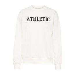 Sweatshirt Kaffe "Sweatshirt KAviola", Damen, Gr. XL, wei&szlig; (chalk), Obermaterial: 85% Baumwolle CO. 15% Polyester PES., Sweatshirts Sweatshirt