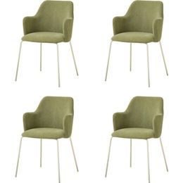 Armlehnstuhl Stolkom "Lissi BxHxT 60x84x44 cm", gr&uuml;n, creme, creme, gr&uuml;n, B:60cm H:84cm T:55cm, Metall, Polyester, St&uuml;hle, Armlehnstuhl, Breite 60cm, Metallgestell