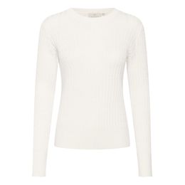 Strickpullover Kaffe "Strickpullover KAsilla", Damen, Gr. XXL, wei&szlig; (chalk), Obermaterial: 80% Viskose CV. 20% Nylon NY., Pullover Strickpullover