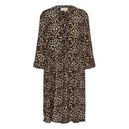 Midikleid Cream "Kleid CREmmiy", Damen, Gr. 36, N-Gr, beige (leopard mix), Obermaterial: 55% Viskose LENZING ECOVERO CV LenzEcov. 45% Viskose CV., Kleider Midikleid