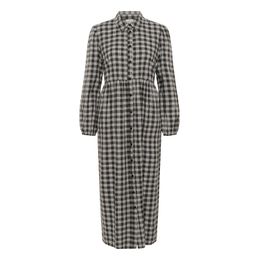Midikleid Kaffe "Kleid KAelna", Damen, Gr. 34, N-Gr, schwarz (schwarz, grau check), Obermaterial: 100% Baumwolle CO., Kleider Midikleid