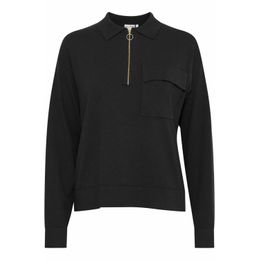 Strickpullover Pulz Jeans "Strickpullover PZSARA", Damen, Gr. M, schwarz (schwarz beauty), Obermaterial: 80% Viskose CV. 20% Polyester PES., Pullover Strickpullover