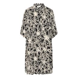 Langarmhemd Kaffe "Langarm - Hemd KAhildur", Damen, Gr. 34, N-Gr, schwarz (schwarz, light beige flower), Obermaterial: 100% Viskose CV., Hemden