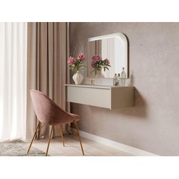 Schminktisch OTTO HOME "NANCY wandh&auml;ngender Frisiertisch mit Spiegel, Beleuchtung, cashmere", beige (cashmere), B:93cm H:23,2cm T:35cm, Tische, Schminktisch, Kosmetiktisch mit Schublade, LED, Soft-Close, B/T/H 93/35/23,2 cm