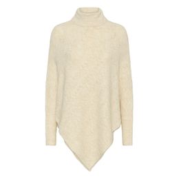 Strickponcho Kaffe "Poncho KAjennie", Damen, beige (eggnog melange), Obermaterial: 68% Polyacryl PAN. 28% Polyester PES. 4% Elasthan EL., Pullover