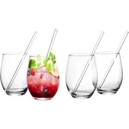 Ritzenhoff & Breker Longdrinkglas RITZENHOFF & BREKER "Gin", transparent, H:12,5cm &Oslash;:9cm, Glas, Trinkgef&auml;&szlig;e, 8-teilig, inkl. Glas-Trinkhalme, 590 ml