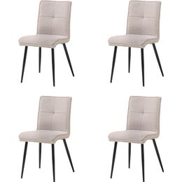 4-Fu&szlig;stuhl Stolkom "Kinzig", hellgrau, schwarz matt, schwarz matt, hellgrau, B:60cm H:84cm T:44cm, Metall, Polyester, St&uuml;hle, Breite 60 cm, Metallgestell