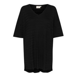 Strickpullover Kaffe "Strickpullover KAsilla", Damen, Gr. XS, schwarz (schwarz deep), Obermaterial: 80% Viskose LENZING ECOVERO CV LenzEcov. 20% Nylon NY., Pullover Strickpullover