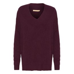 Strickpullover Culture "Strickpullover CUolivia", Damen, Gr. XS, rot (winetasting), Obermaterial: 55% Viskose CV. 28% Polyester PES. 17% Polyamid PA., Pullover Strickpullover