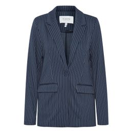 Blusenblazer B.Young "Blazer BYRIZETTA", Damen, Gr. 38, blau (copenhagen night mix), Obermaterial: 73% Polyester PES. 23% Viskose CV. 4% Elasthan EL., Blazer Blusenblazer