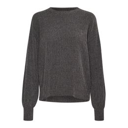 Langarmbluse Kaffe "Langarm-Bluse KAolga", Damen, Gr. 38, grau (dunkelgrau melange), Obermaterial: 76% Polyester PES. 20% Viskose CV. 4% Elasthan EL., Blusen