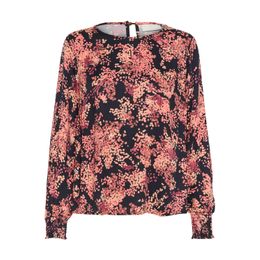 Langarmbluse Kaffe "Langarm-Bluse BPjanette", Damen, Gr. XXL, schwarz (schwarz, rot tones berry), Obermaterial: 100% Viskose LENZING ECOVERO CV LenzEcov., Blusen