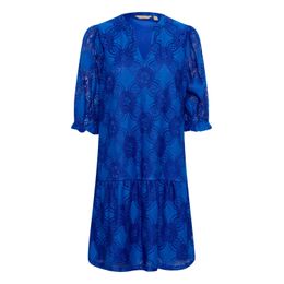 Midikleid Culture "Kleid CUhenriette", Damen, Gr. XXL, N-Gr, blau (victoria blau), Obermaterial: 70% Polyamid PA. 30% Baumwolle CO., Kleider Midikleid