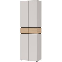 Garderobenschrank Germania "Arluno", wei&szlig; (kaschmir, lindberg, eiche, nachbildung), B:60cm H:198cm T:40cm, Holzwerkstoff, Schr&auml;nke, Garderobenschrank, Mit Push-to-open Technik