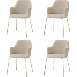 Armlehnstuhl Stolkom "Lissi BxHxT 60x84x44 cm", beige, creme, creme, beige, B:60cm H:84cm T:55cm, Metall, Polyester, St&uuml;hle, Armlehnstuhl, Breite 60cm, Metallgestell
