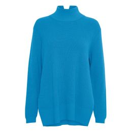 Strickpullover Ichi "Strickpullover IHBOSTON", Damen, Gr. M, blau (indigo bunting), Obermaterial: 50% Viskose CV. 28% Polyester PES. 22% Nylon NY., Pullover Strickpullover