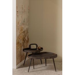 Beistelltisch Woood "Crude mit Multiplex-Zinkbeschichtung und Metallbeinen 71 x 52 x 39 cm", braun (antikbronze), B:71cm H:39cm T:52cm, Tische, Beistelltisch, 2er-Set, unterschiedliche Gr&ouml;&szlig;en im Set, Tragkraft je 15 kg